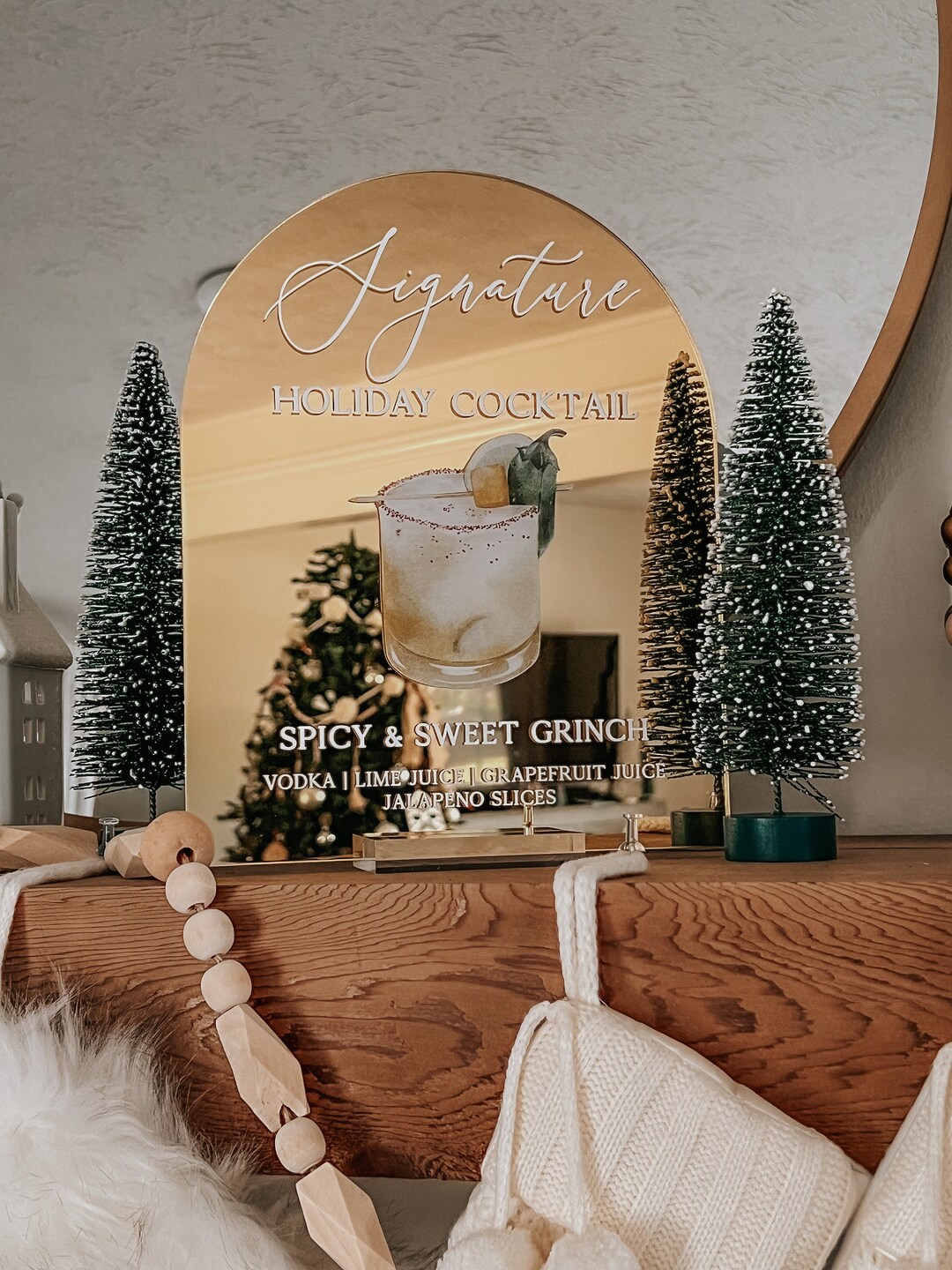 Mirror Acrylic Arch Signature Cocktail Sign | Bar Menu Acrylic Sign - Etsy