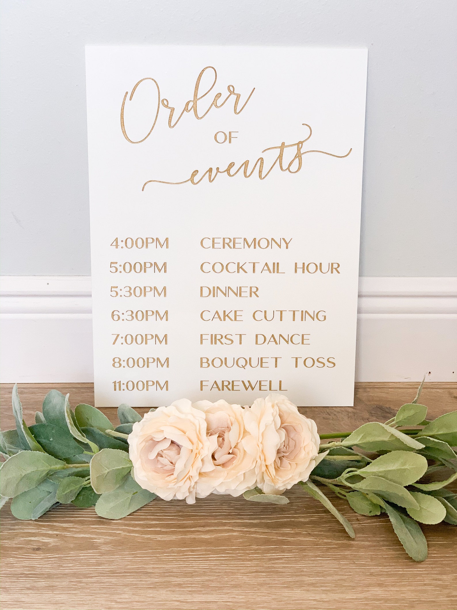 Order of Events Acrylic Sign Wedding Timeline Acrylic Sign - Etsy