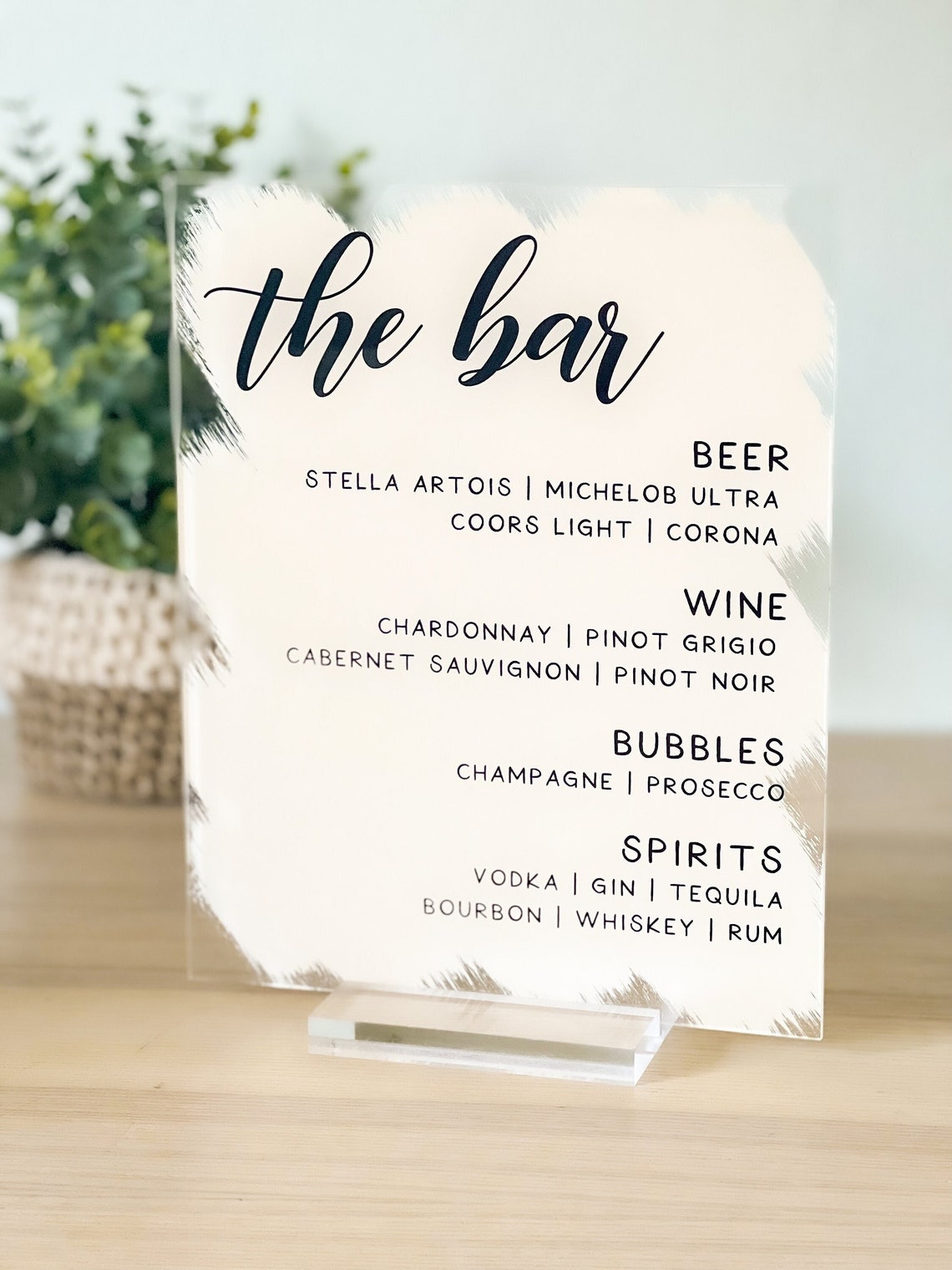 Acrylic Bar Menu Sign Drinks Menu Acrylic Bar Sign Bar - Etsy