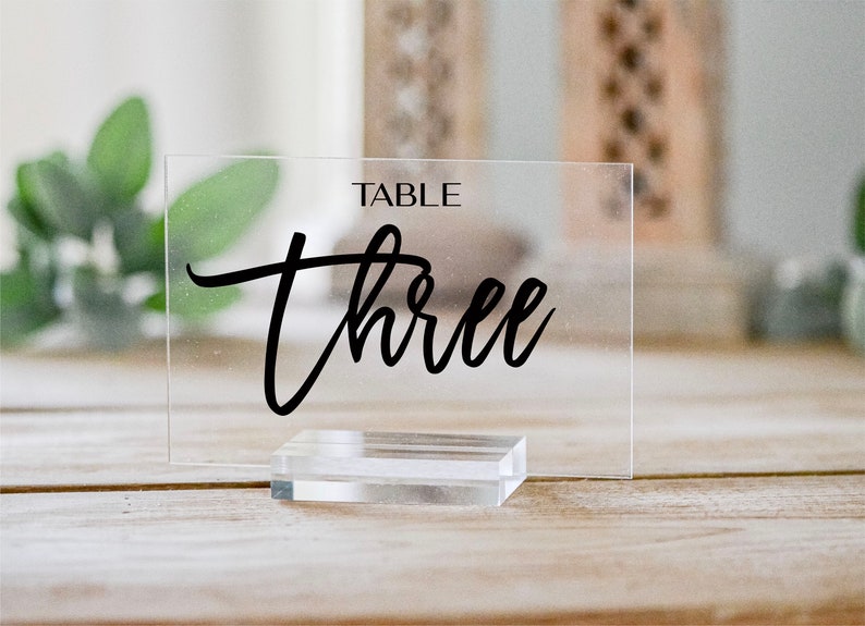 Acrylic Wedding Table Number | 4x6 Wedding Table Sign | Modern Table ...