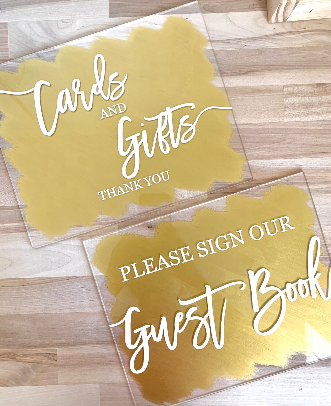 Set of 2 Reception Signs. Freestanding Acrylic Sign, Painted Acrylic ...