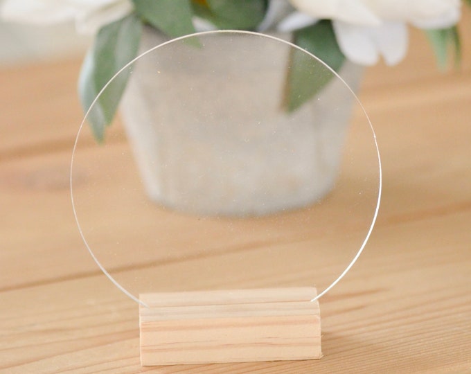 Blank Acrylic Table Sign With Optional Stands, Blank Table Numbers Sign ...