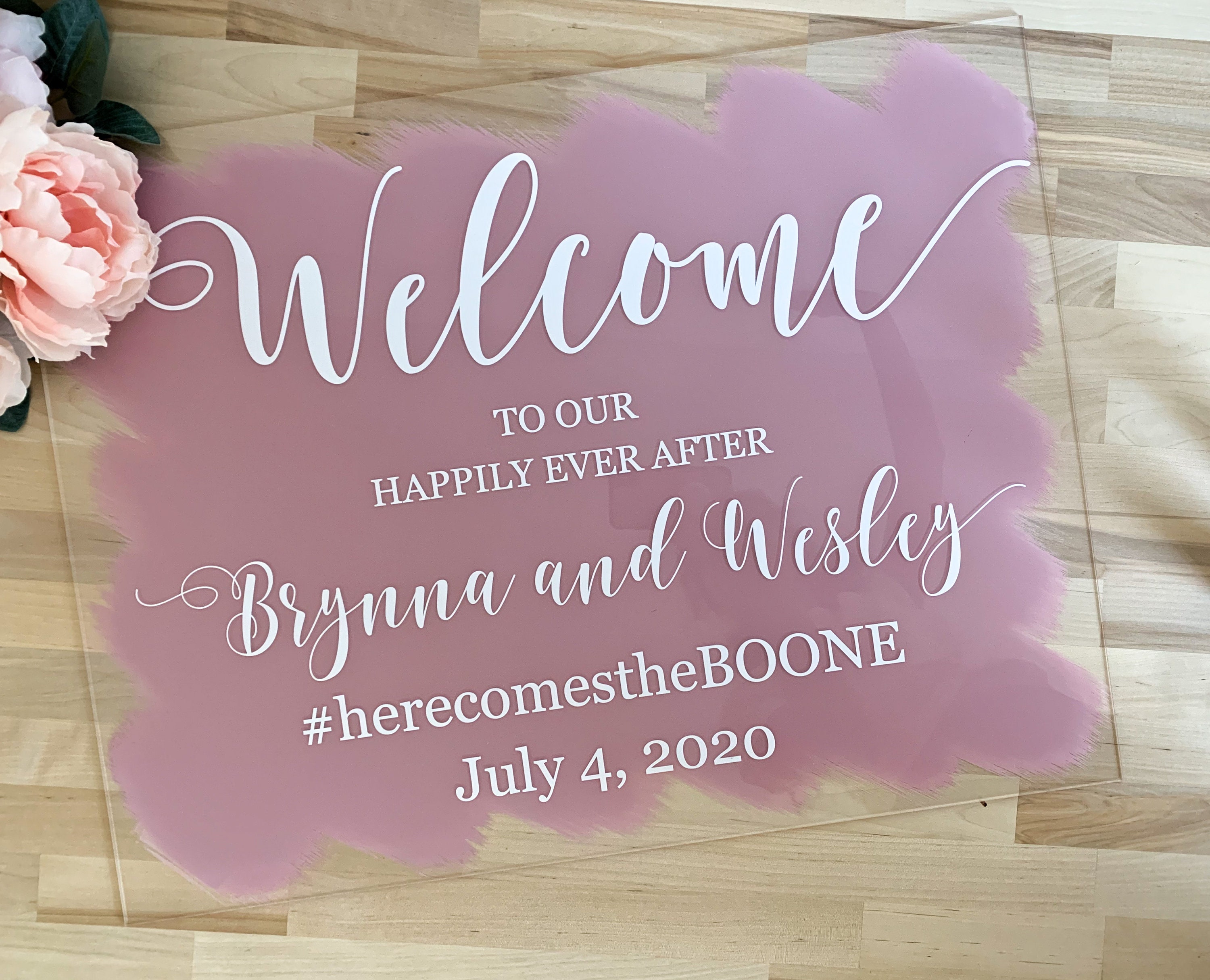 Welcome to Our Happily Ever After Acrylic Sign| Wedding Sign, Acrylic ...