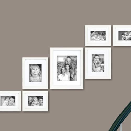 Seven Piece White Picture Frame Set White Display Mats - Etsy
