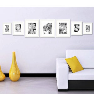 Seven Piece White Picture Frame Set, White Display Mats (622FSET01S07X ...