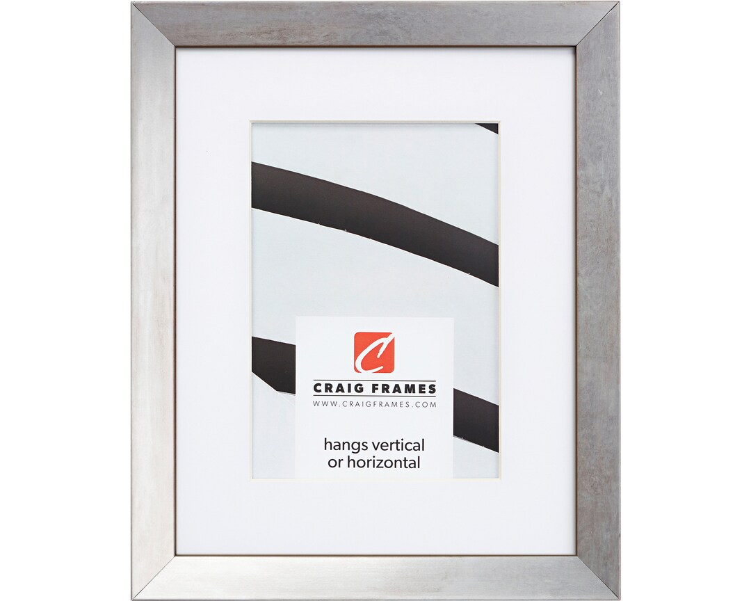 Alloy, Aged Nickel Picture Frame With Single Opening White Mat, .75 ...