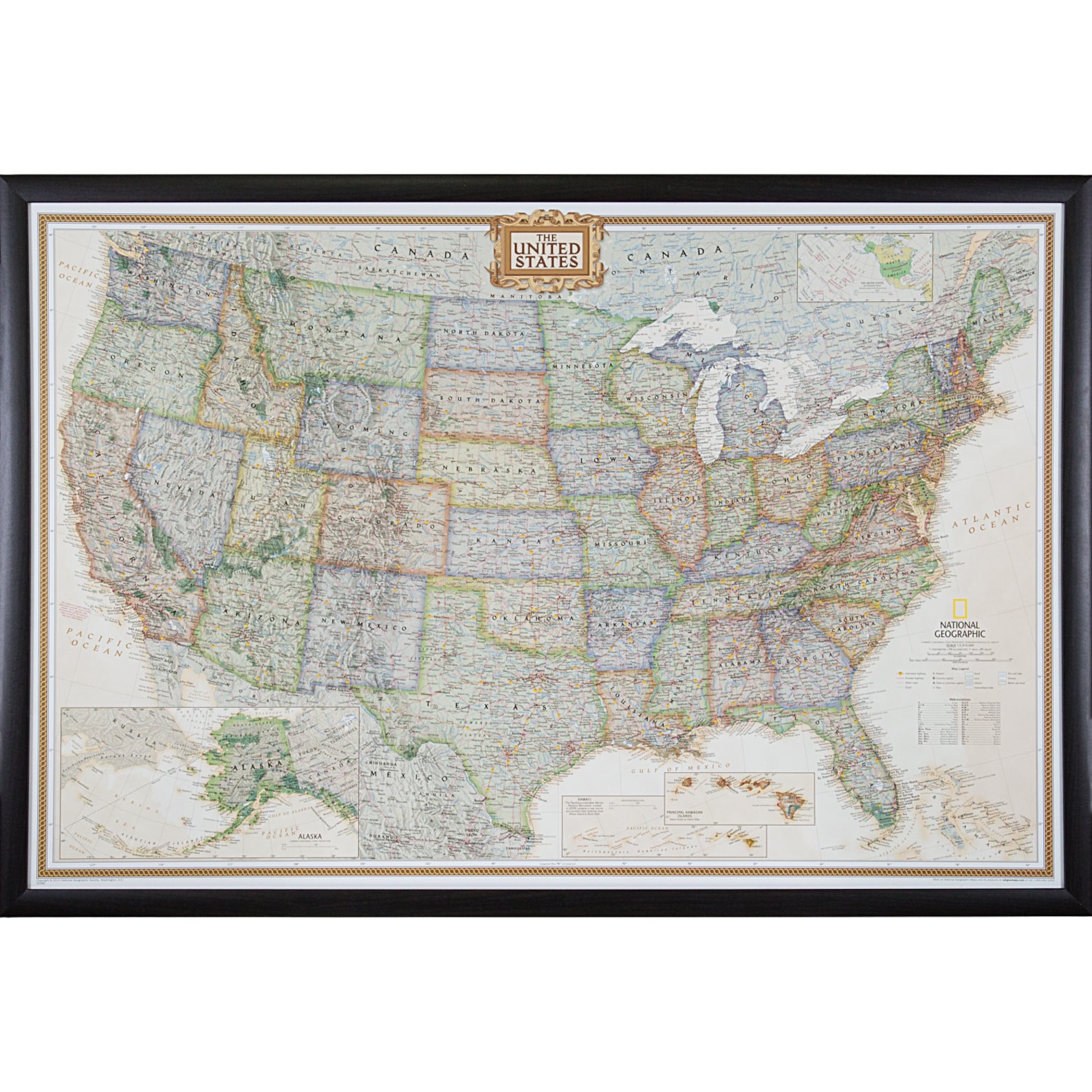 Executive United States Push Pin Travel Map Brazilian Walnut - Etsy