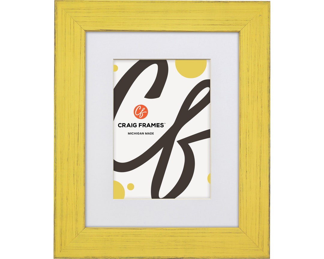 Jasper, Rustic Southern Yellow Picture Frame With Single Opening White ...