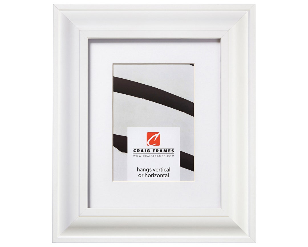 Contemporary Upscale, Satin White Picture Frame With Single Opening ...