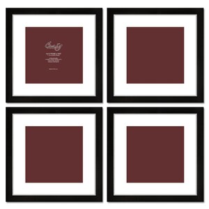 Contemporary, 14x14-inch Black Picture Frame, White Mat With 10x10 Inch ...