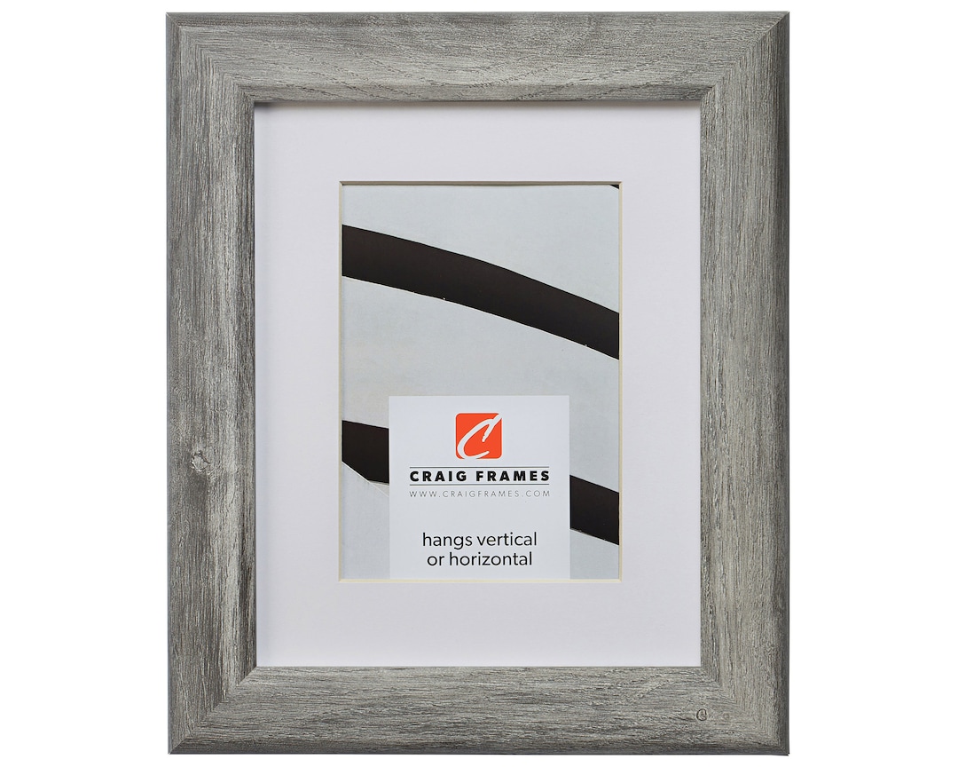 Arthur, Gray Barnwood Picture Frame With Single White Mat, 1.5" Wide ...