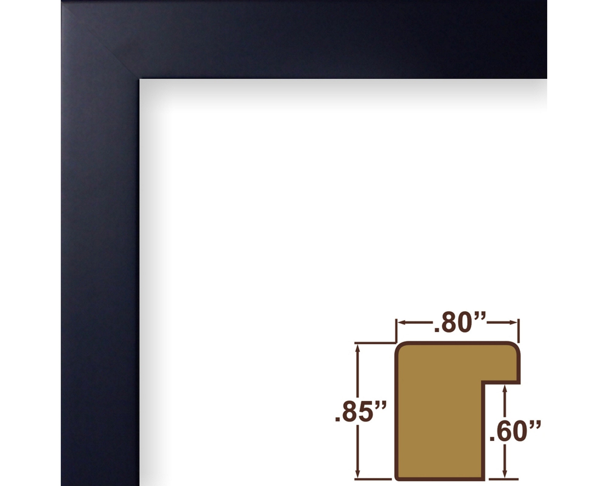 Modern Navy Blue Picture Frame, Satin Finish, .875" Wide - Etsy