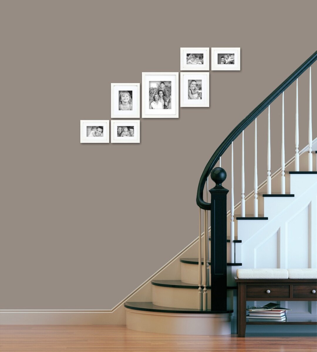 Seven Piece White Picture Frame Set, White Display Mats (622FSET01S07Y ...