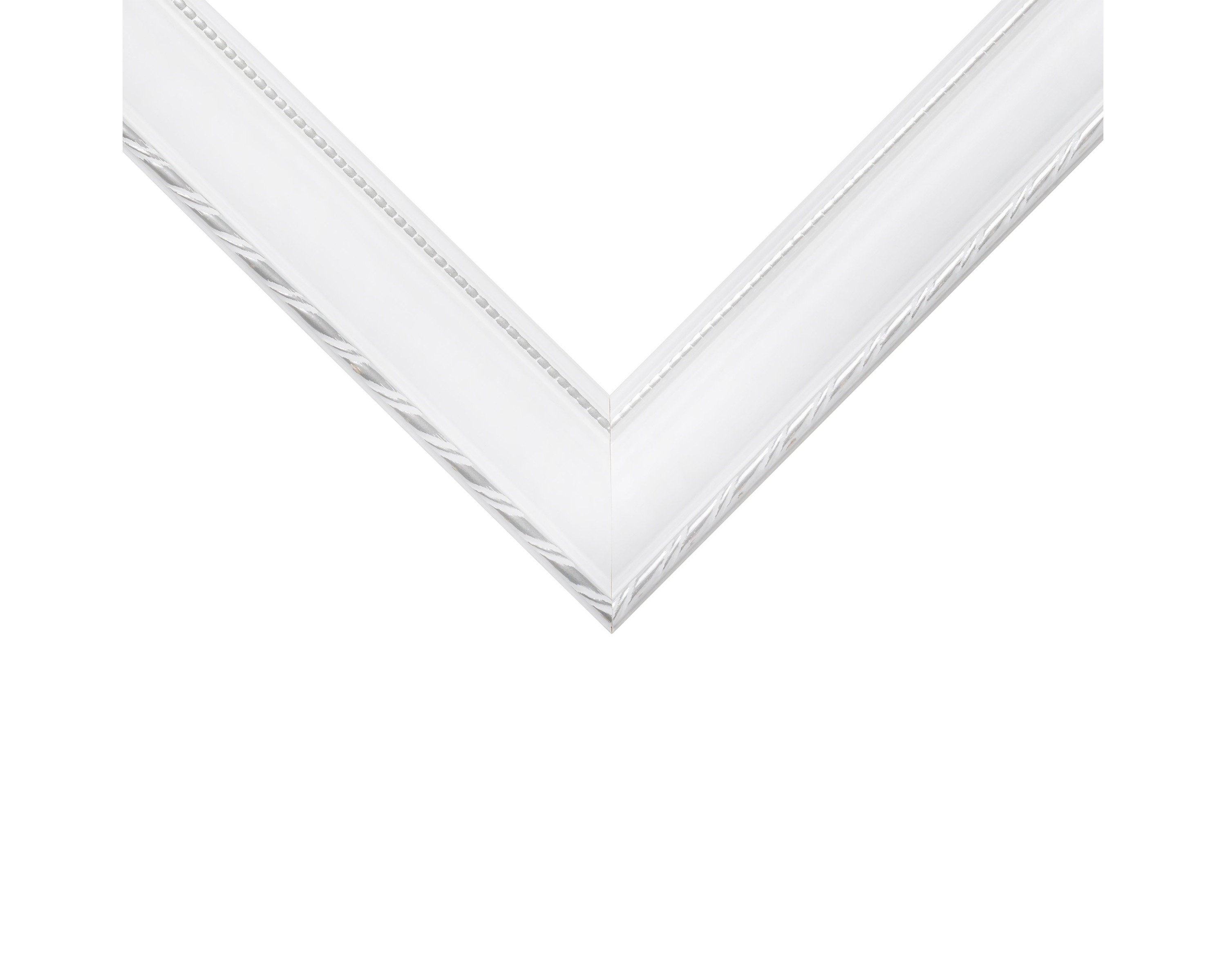 Ornate White Picture Frame, Silver Accent, Single White Mat - Etsy