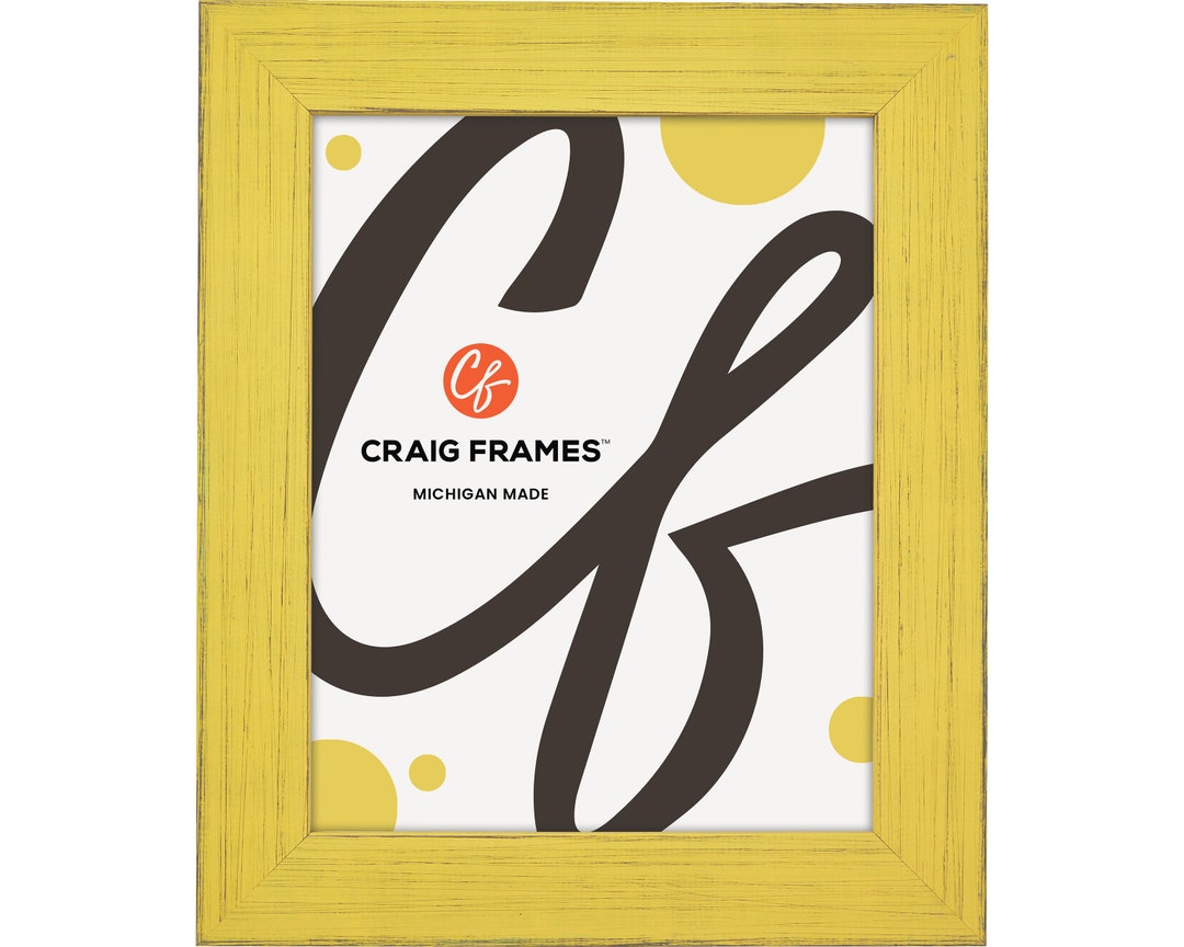 Jasper, Rustic Southern Yellow Picture Frame With Glass, 1.5" Wide, 25 ...