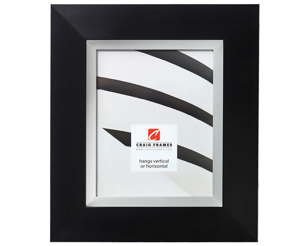 Ambassador, Bold Black and Silver Picture Frame, 3" Wide, 35 Common ...