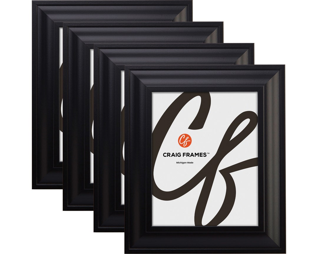 Contemporary Upscale, Traditional Black Picture Frame, 2" Wide, Set of ...