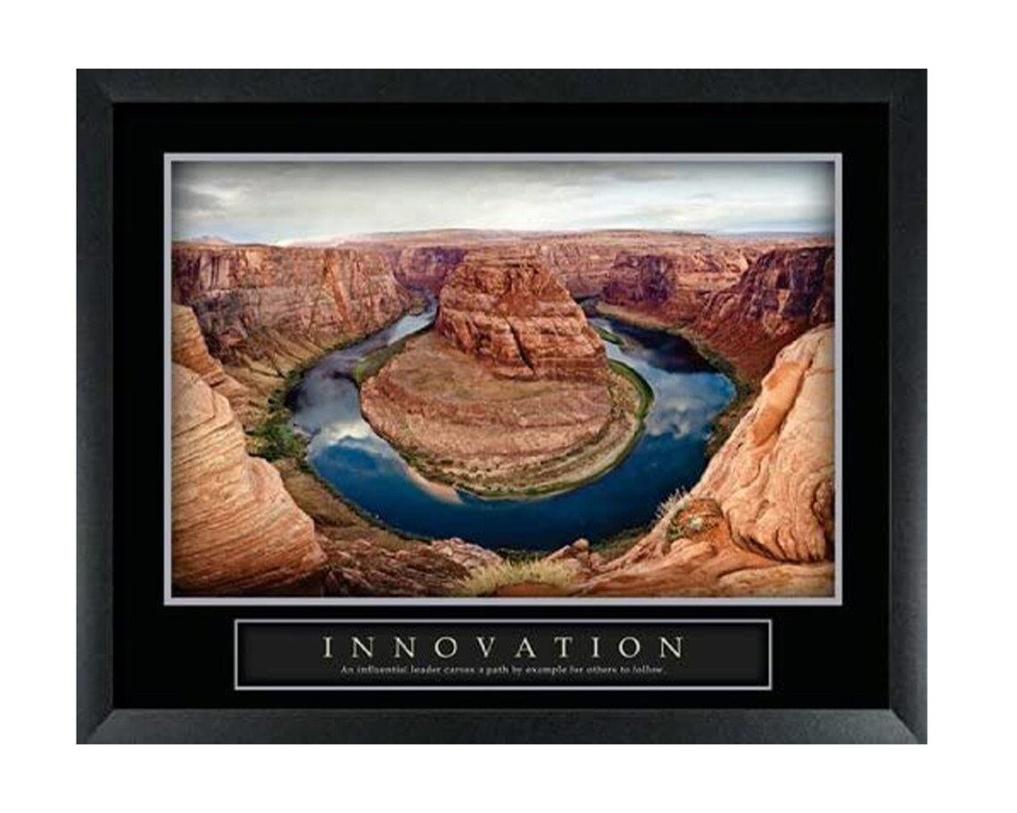 Innovation, Vision, Influence, Endurance, 4-pack Framed Motivational ...