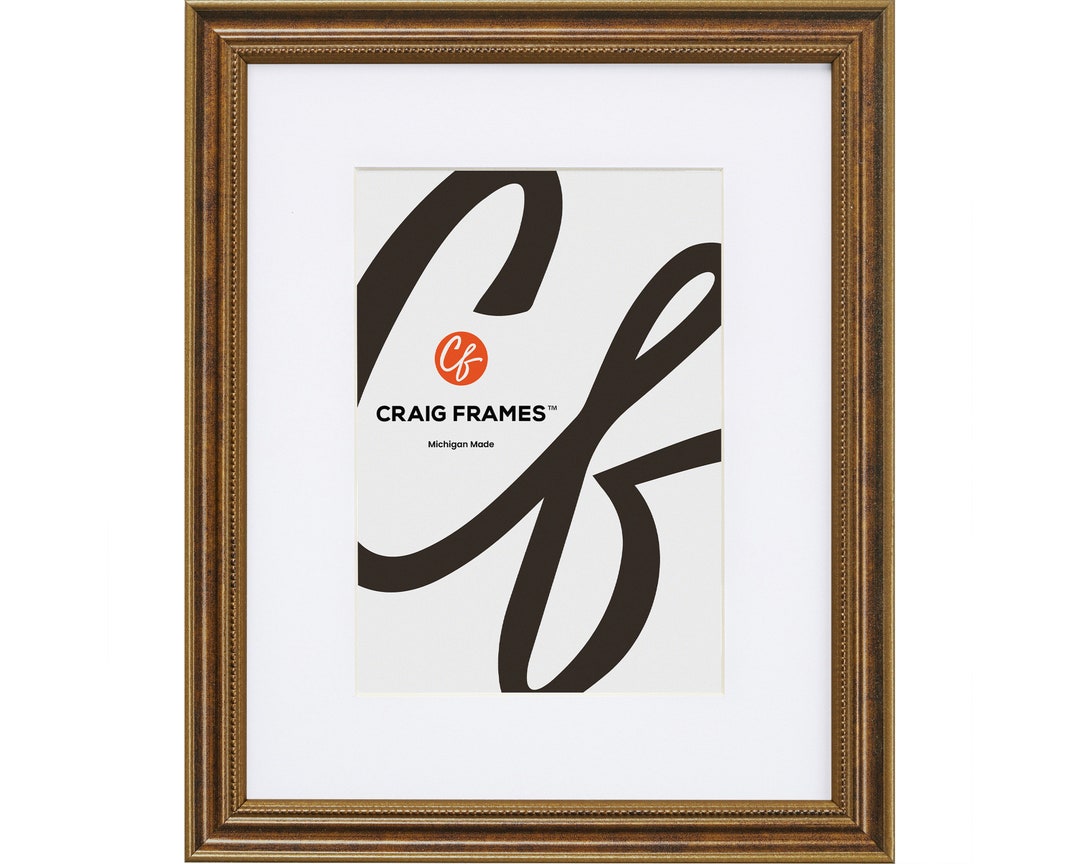 Stratton, Aged Bronze Picture Frame With Single Opening White Mat, .75 ...