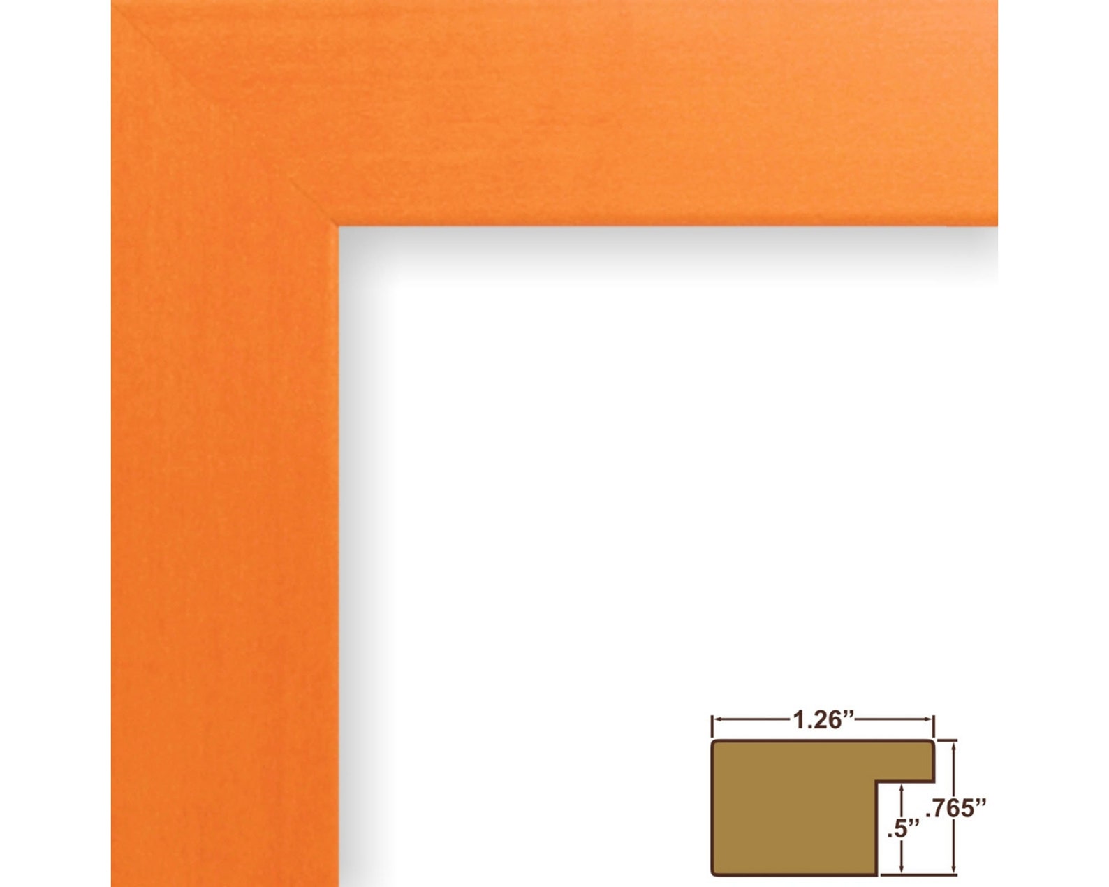 Colori 125, Modern Orange Picture Frame, 1.25" Wide, 35 Common Sizes ...