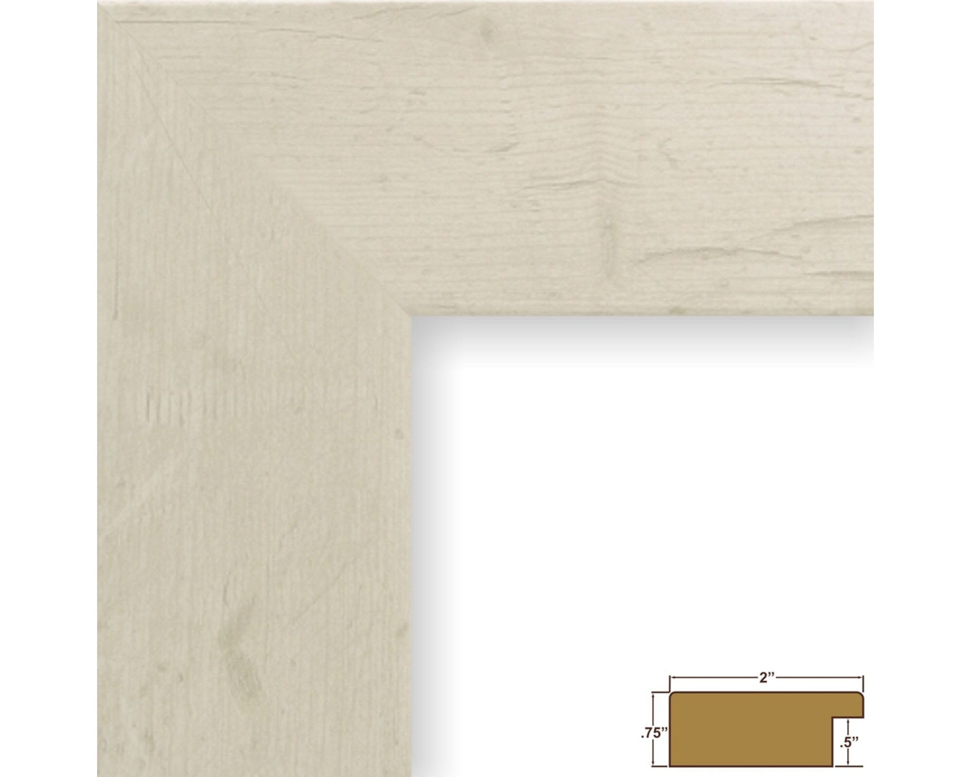 Bauhaus 200, Rustic off White Picture Frame, 2" Wide, 35 Common Sizes ...