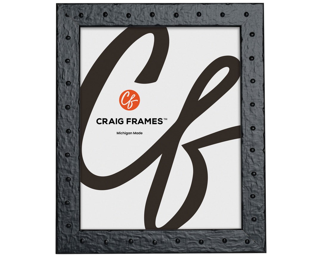 Rivet, Asphalt Black Picture Frame, 1.25" Wide, 70 Sizes (8729) Craig ...