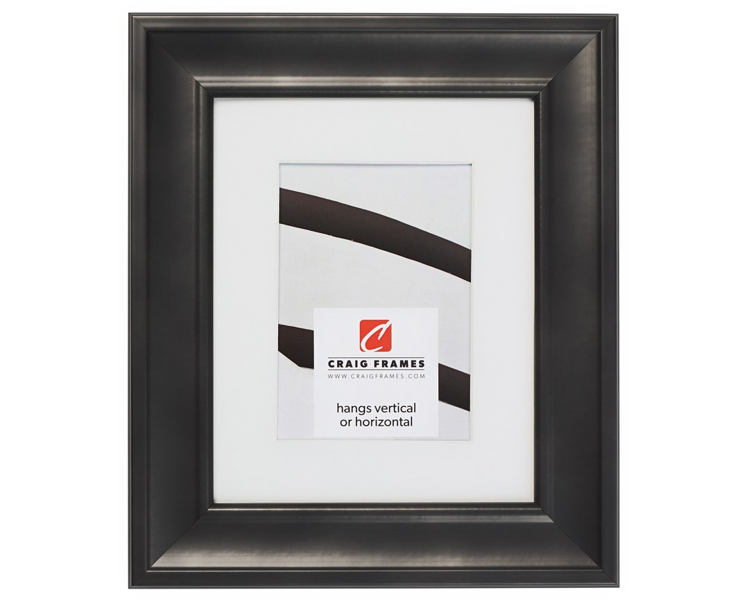 Martin, Black Velvet Picture Frame With Single White Mat, 2 Wide, 34 ...