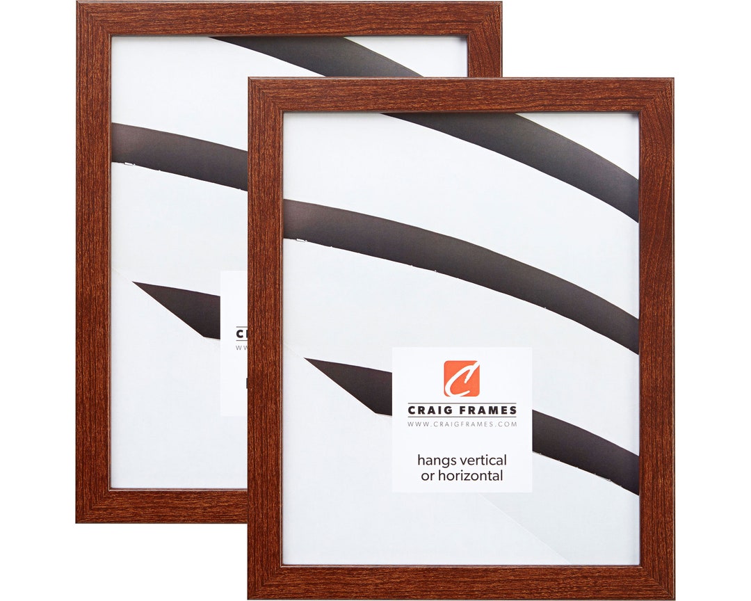 Bauhaus 75, Canadian Walnut Brown Picture Frame, .75" Wide, Set of Two ...
