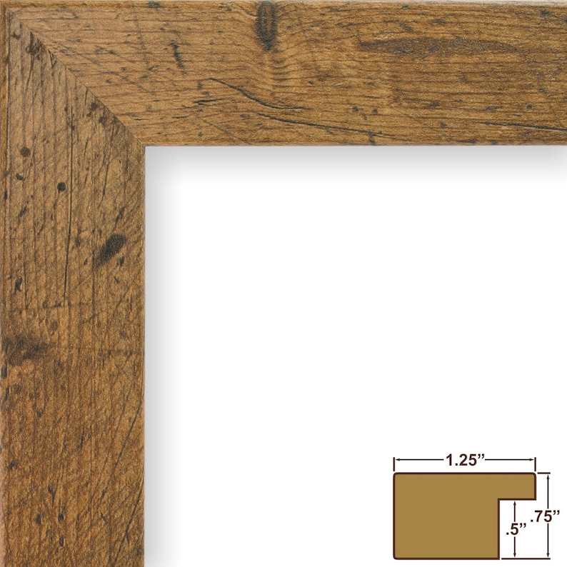 Bauhaus Distressed Light Walnut Picture Frame 8x30 Inch - Etsy