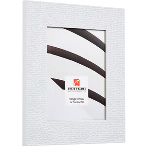 Glimmer Bright White Picture Frame With Single White Mat, 2.375" Wide ...