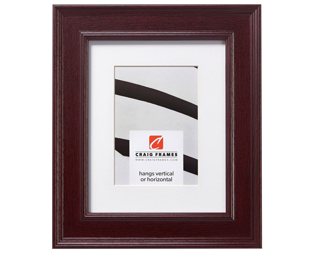 Revival, Mahogany Red Picture Frame With Single White Mat, 2" Wide, 34 ...