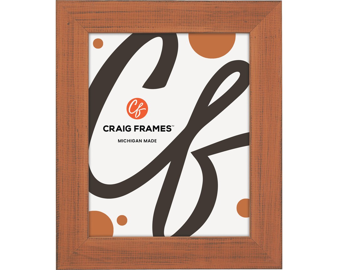 Jasper, Rustic Bourbon Orange Picture Frame With Acrylic, 1.5" Wide, 60 ...