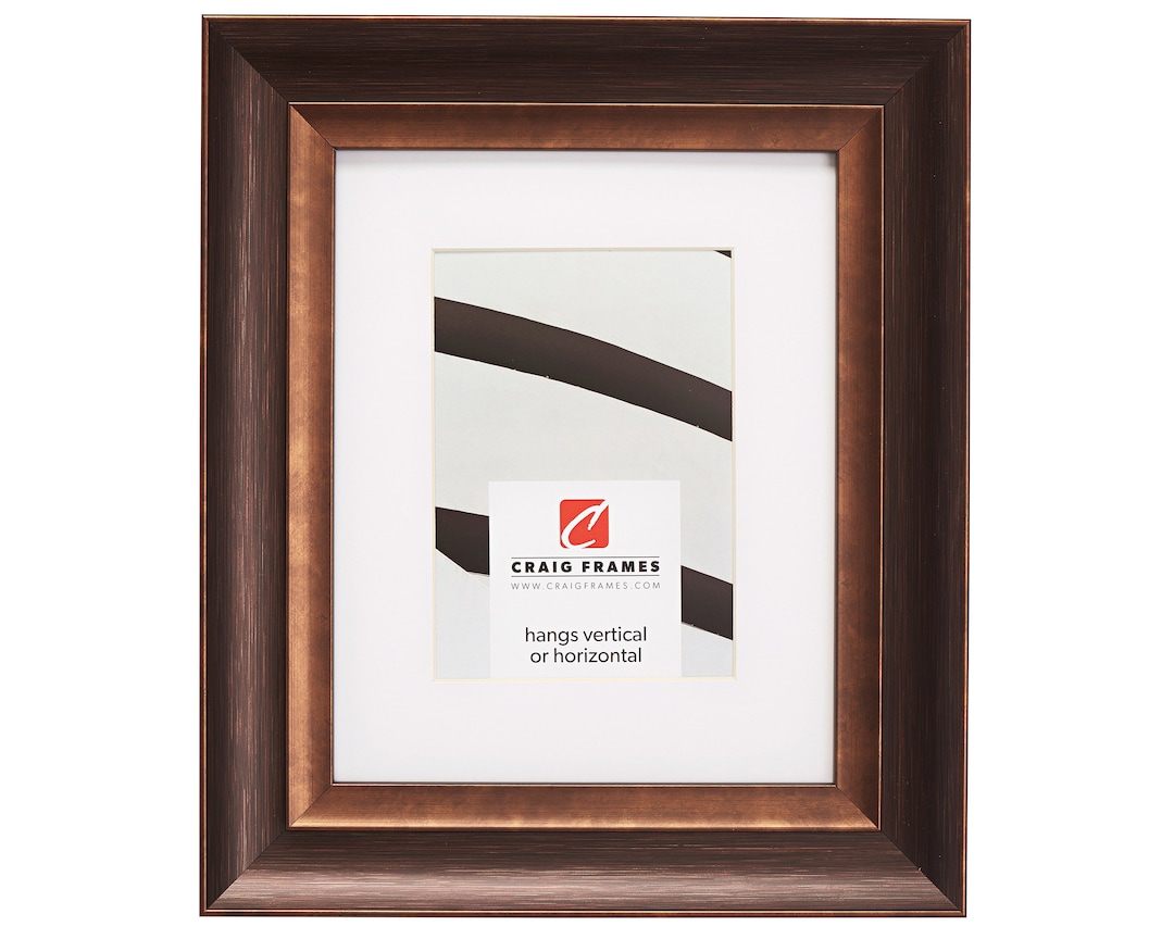 Ventura, Brushed Bronze Picture Frame With Single Opening White Mat, 2 ...