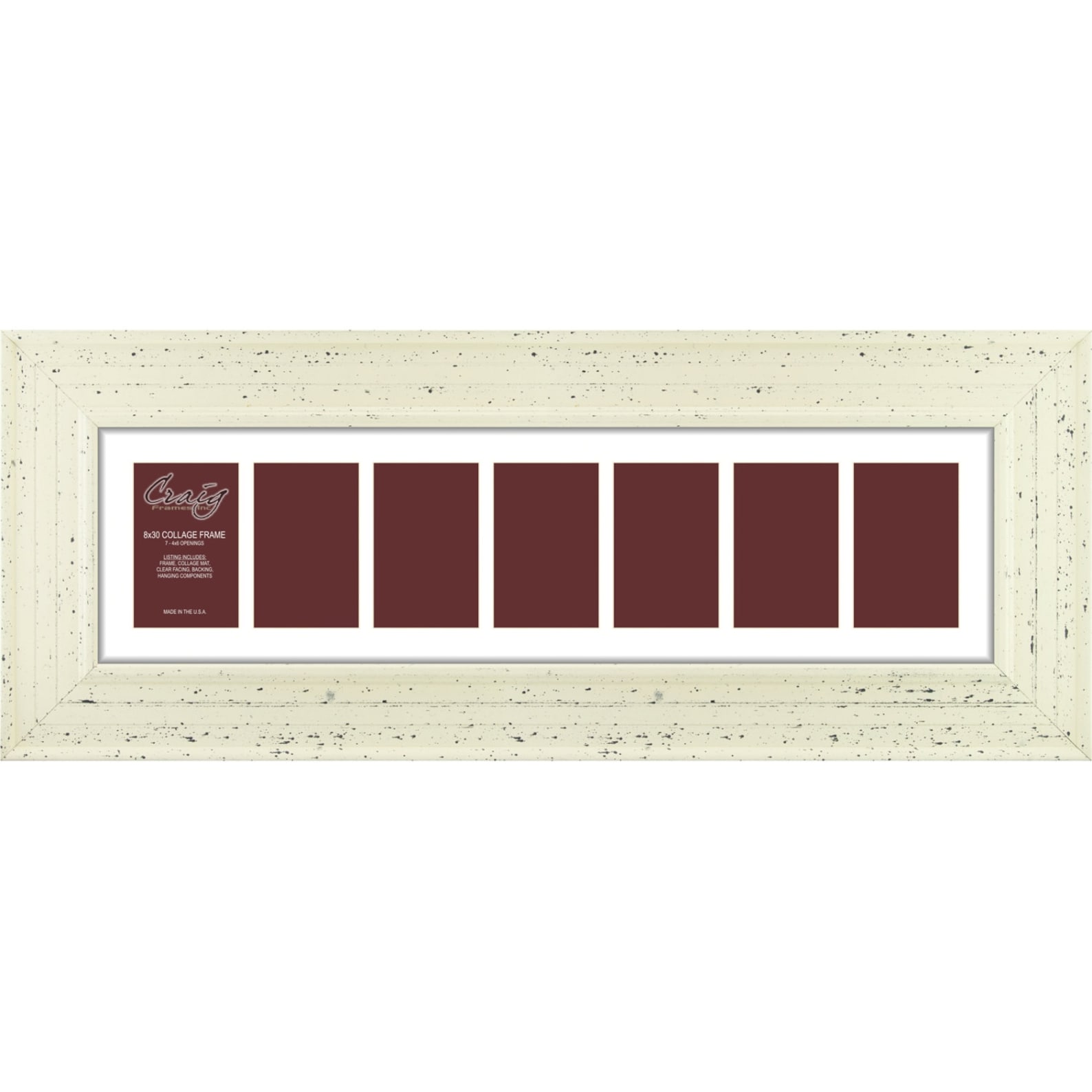 Weathered Off-white Picture Frame, 7-opening Collage Mat, 8x30 - Etsy