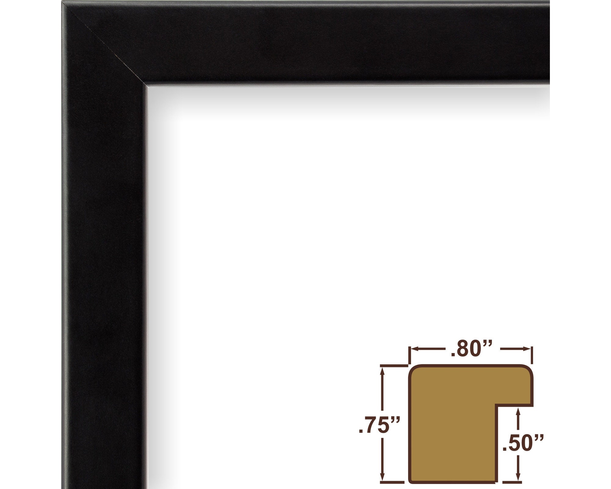 Colori 75 Modern Black Picture Frame .75 Wide 22 | Etsy