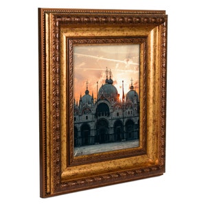 Arqadia Gothic, Aged Gold Picture Frame With Glass, 3.125" Wide, 25 ...