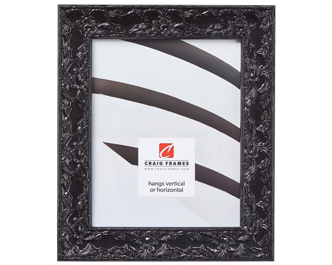 Renaissance, Ornate Obsidian Black Picture Frame, 1.75" Wide, 35 Common ...