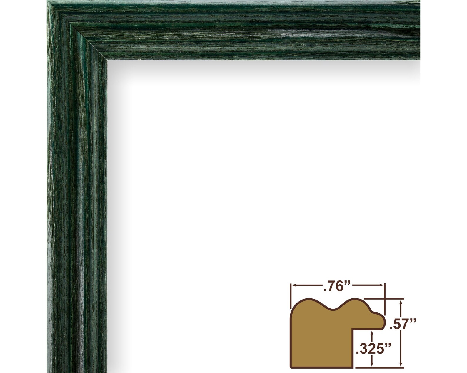 Wiltshire 200, Hunter Green Solid Wood Picture Frame, .75" Wide, 35 ...