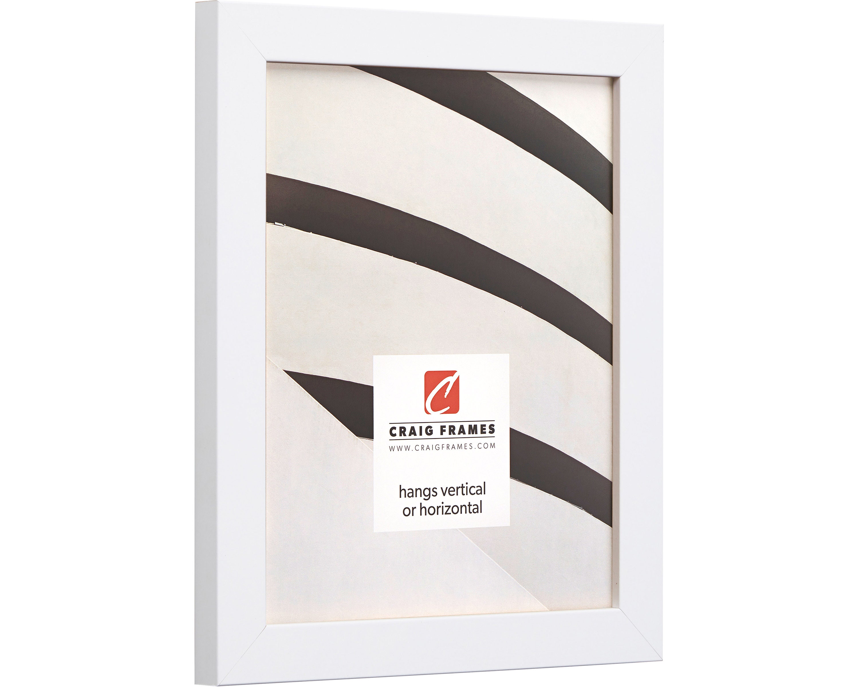 Essentials, Satin White Picture Frame With Single White Mat, 1" Wide ...