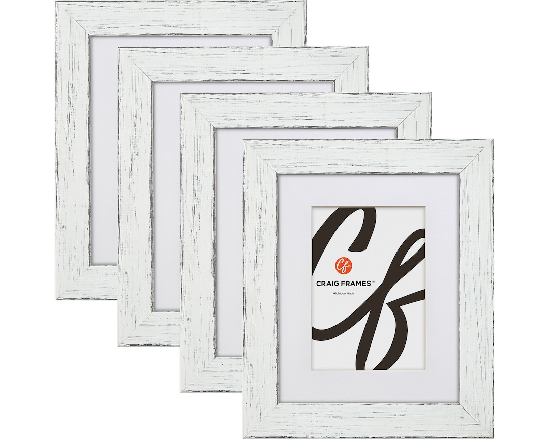 Jasper, Rustic Marshmallow White Picture Frame With Single Opening ...