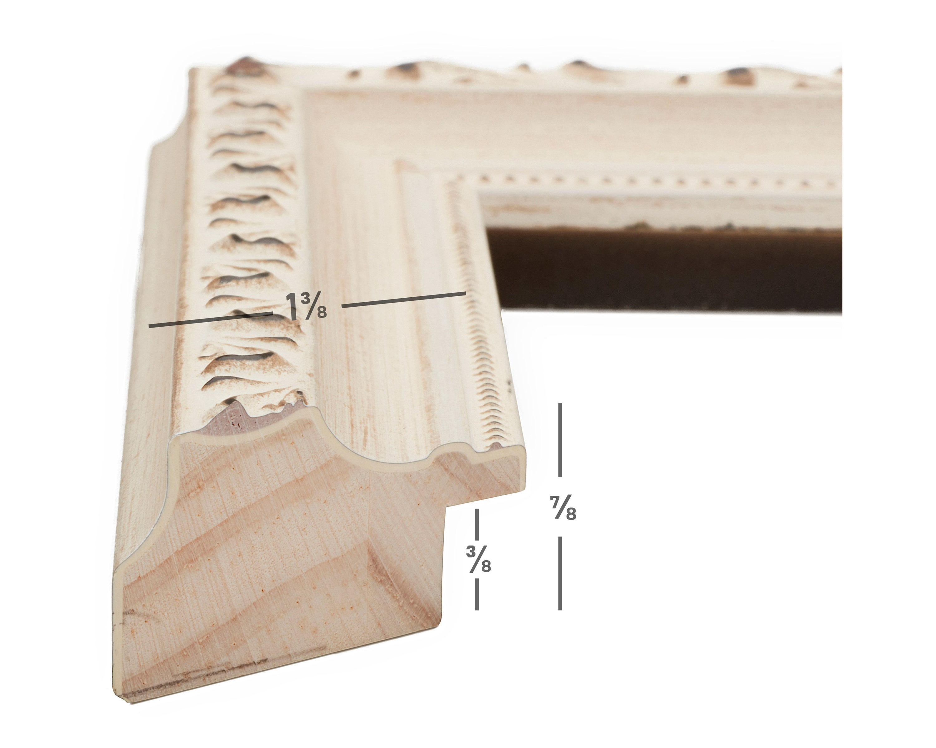 Ancien Ornate Antique Off-white Picture Frame 1.25 | Etsy