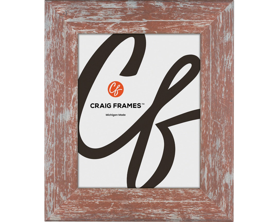 American Barn, Red Faux Barnwood Picture Frame With Glass, 2" Wide, 25 ...