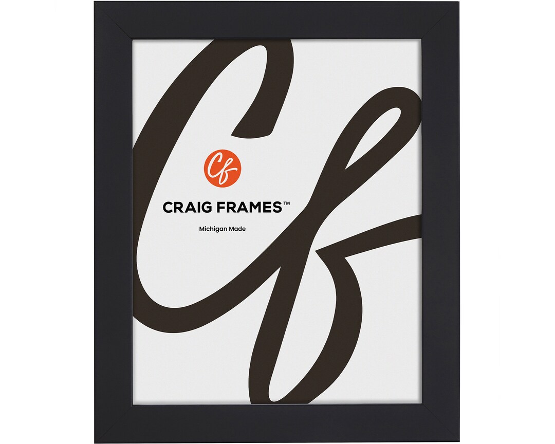 Essentials, Modern 1" Satin Black Picture Frame, 25 Common Sizes With ...