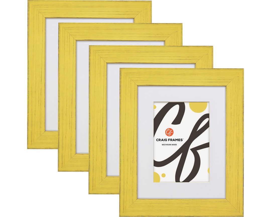 Jasper, Rustic Southern Yellow Picture Frame With Single Opening White ...