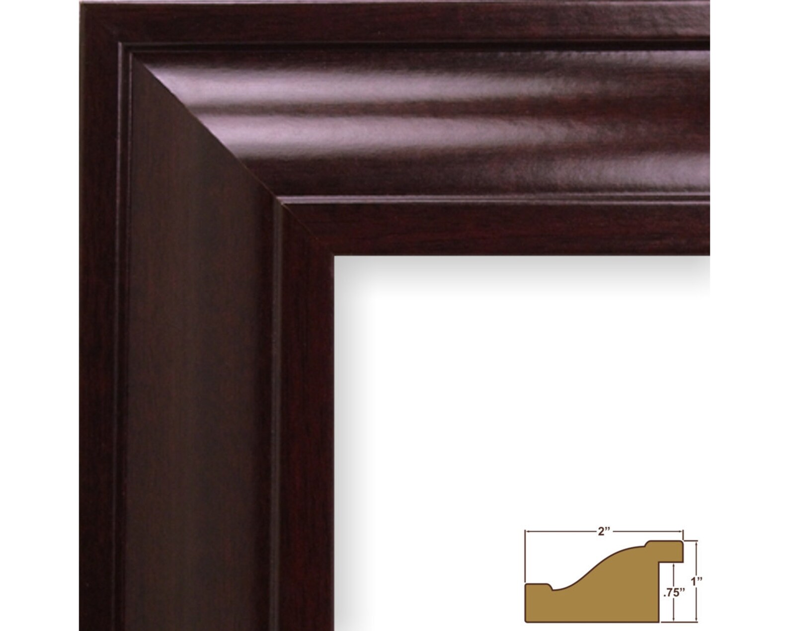 Contemporary Upscale, Dark Mahogany Picture Frame, 2" Wide, 35 Common ...