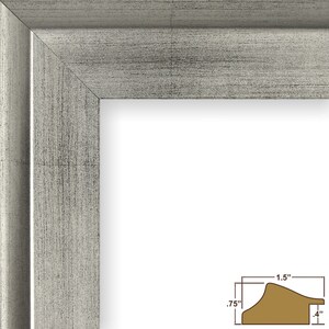 Verandah 203, Distressed Silver Picture Frame, 8x30 Inch, Single White ...