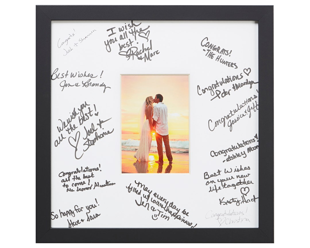 Wedding Signature Picture Frame, Satin Black, 5x7 Photo Display - Etsy