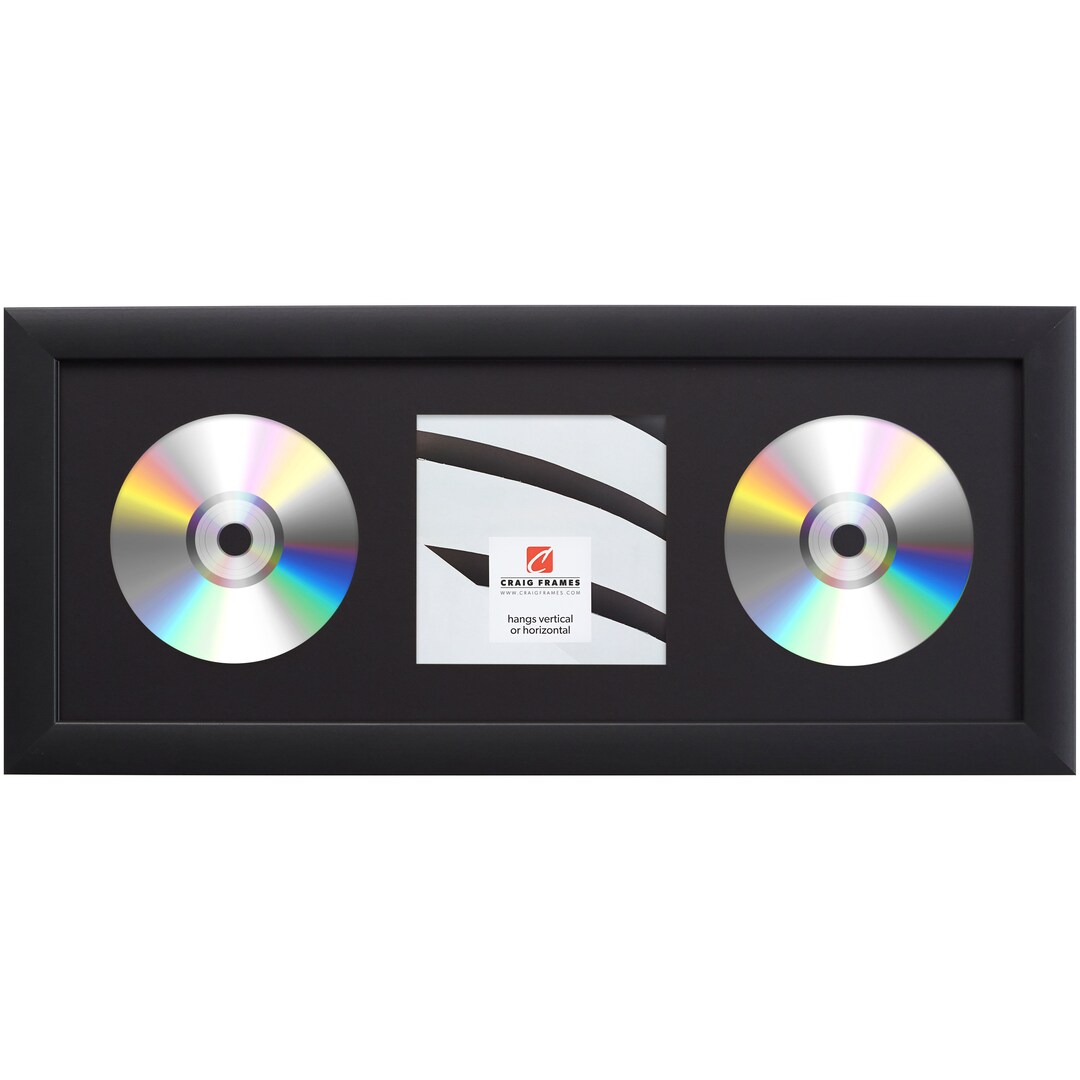 Black 2-CD Display Mat Complete W/ 1" Wide Black Frame (2CD1WB3BK ...