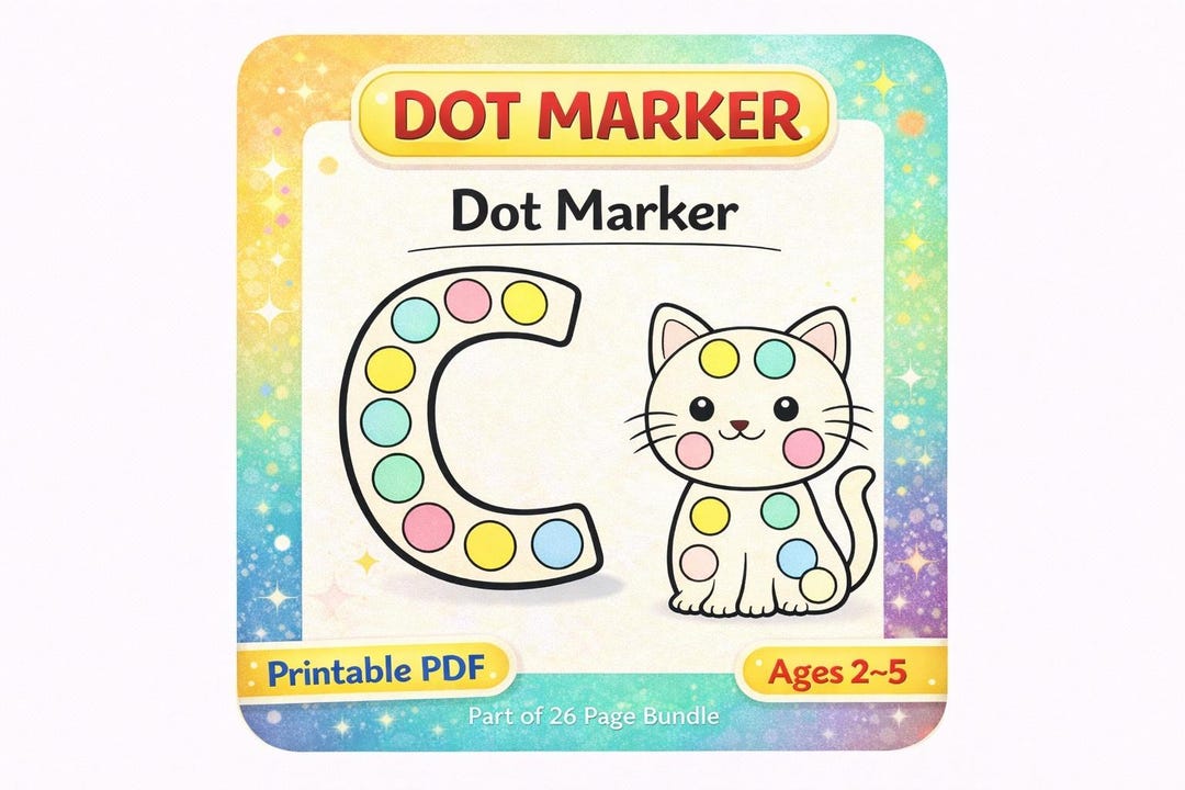 Letter C Dot Marker Printable, Alphabet Activity for Toddlers, Do a Dot ...