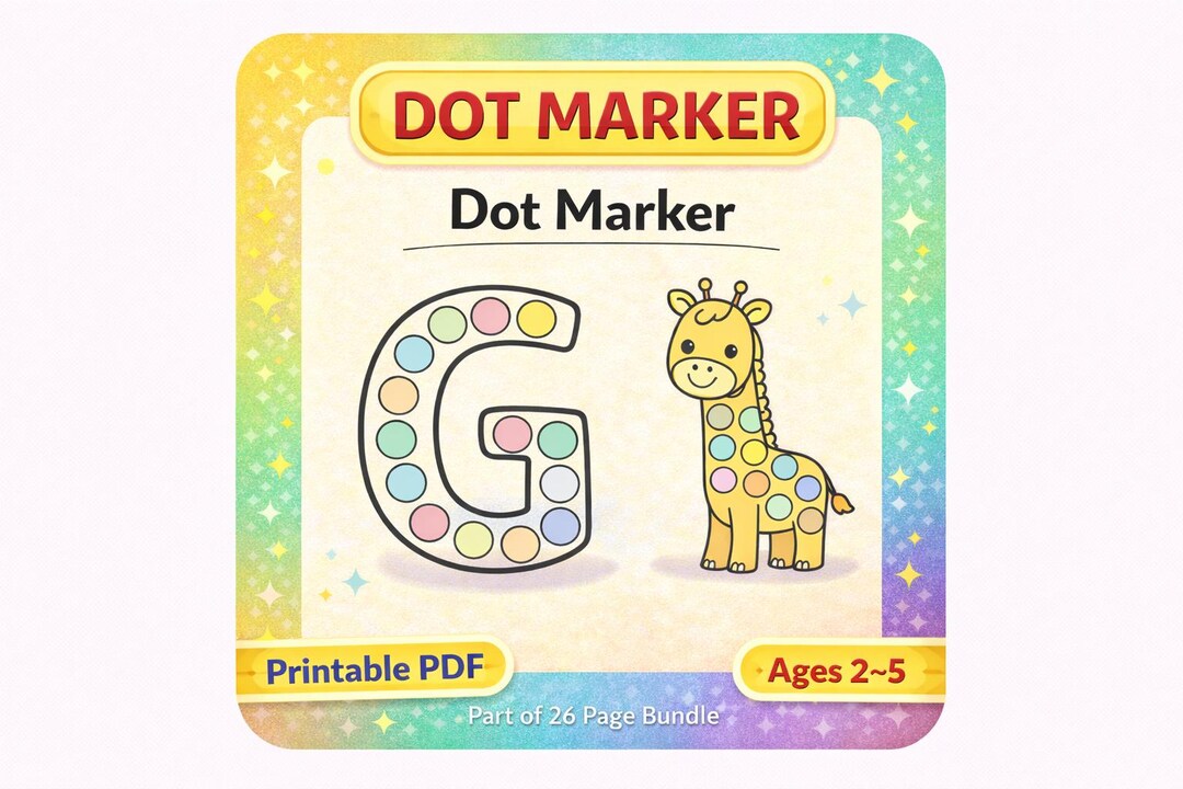 Letter G Dot Marker Printable, Alphabet Activity for Toddlers, Do a Dot ...